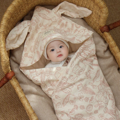 婴儿包被纯棉纱布产房包单薄款