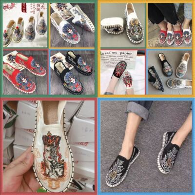 汉服刺绣北京脸谱布鞋