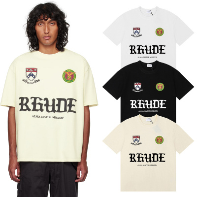 RHUDE美潮高街夏季纯棉短袖T恤男