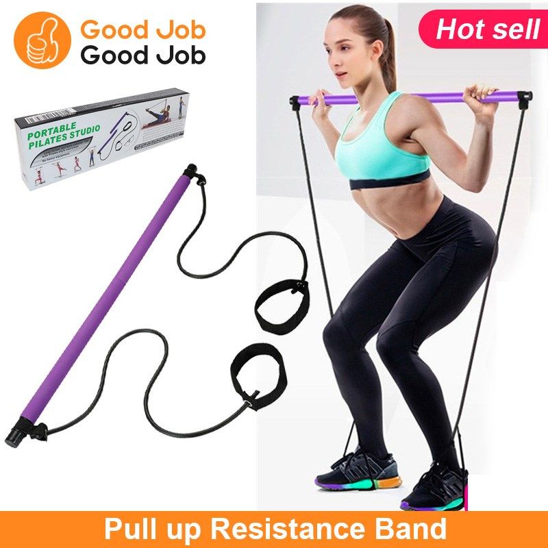 Pull up Resistance Band Yoga pull Rods Pilates fitness bar_虎窝淘