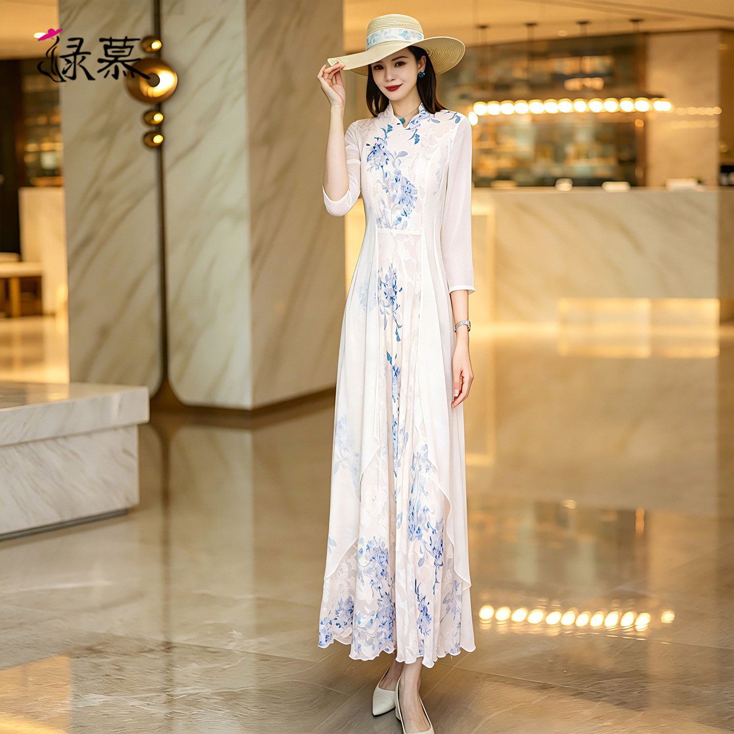 新中式连衣裙夏季2026新款轻奢高级感假两件气质显瘦女轻国风长裙