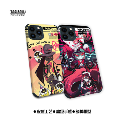 地狱客栈 手机壳ip16/15/14 16pro 15pm HAZBIN HOTEL美式复古动漫mate60pro米15/14/13K70/60皮质软壳iqoo12