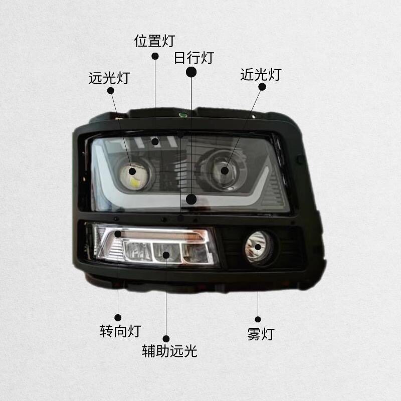 德龙F2000 F3000 新M3000大灯总成改装LED双透镜前照灯货车配件