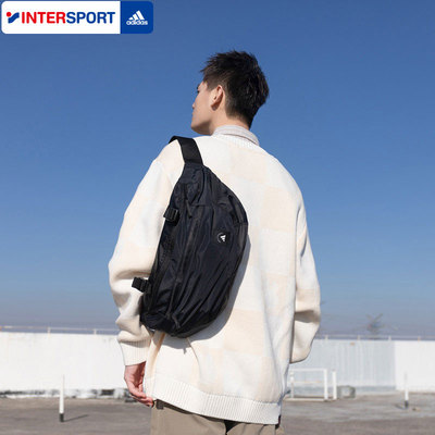 阿迪达斯腰包男女春季新款大容量旅行通勤单肩包骑行斜挎包KR5138