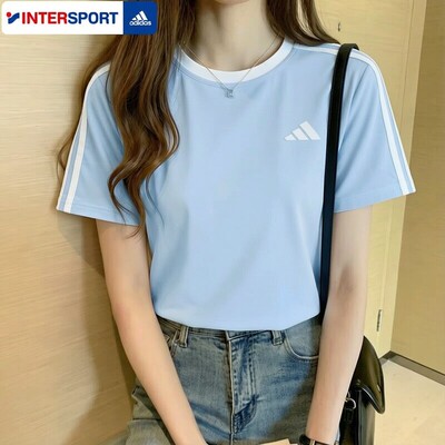 阿迪达斯短袖T恤女2026夏季新款休闲运动透气圆领半袖上衣KX2748