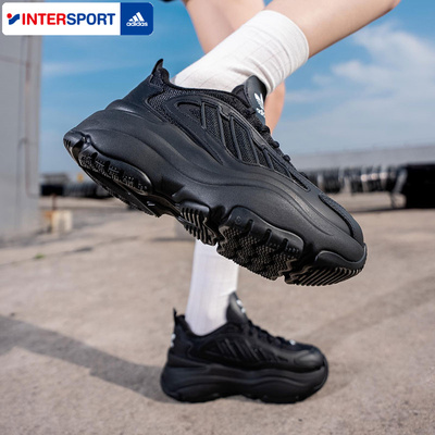 阿迪达斯三叶草OZGAIA老爹鞋厚底女鞋冬黑武士休闲鞋运动鞋JQ4110