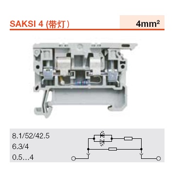 保险丝带指示灯端子
