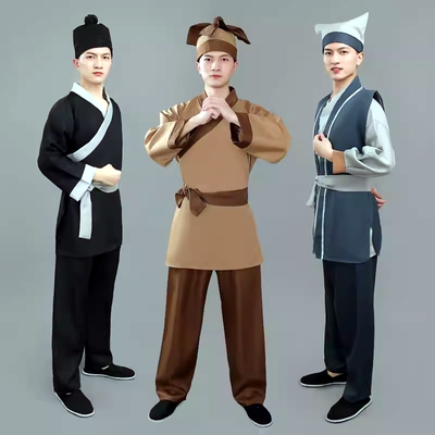 古代男店小二话剧戏曲舞台表演服