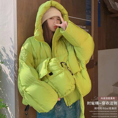 冬季学院风穿搭连帽短款羽绒服小个子加厚白鸭绒外套