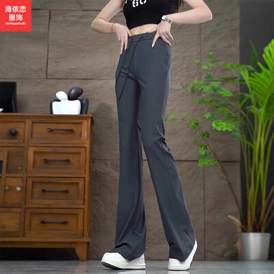 修身显瘦弹力休闲时尚女微喇叭