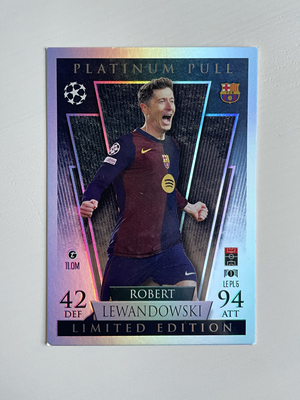 Topps 2024-25 Match Attax欧战铂金特卡PL6 莱万多夫斯基 巴萨