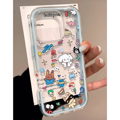 适用iphone16/15/14/13/12/11手机壳日韩ins可爱夏天小动物新款防摔华为prua70华为mate60双层mata70
