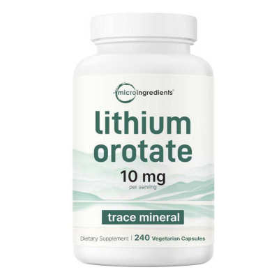 美国Lithium Orotate 10mg240粒乳酸清锂胶囊成人免疫力保健