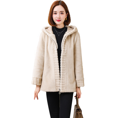 卡若维娅高级感金貂绒大衣女外套