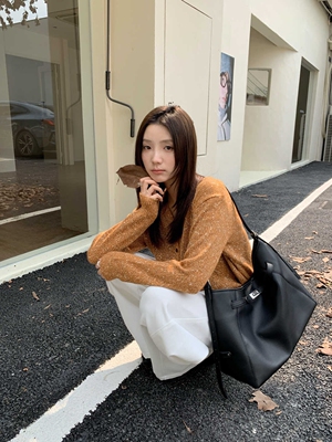 BEFORE SUNSET 日落 十三行秋冬围脖开衫两件套保暖毛衣女配围脖