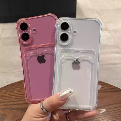 适用iPhone16pro卡包手机壳15新款日韩苹果14promax硅胶13插卡槽12mini卡套一体11女款情侣带卡包7/8plus简约