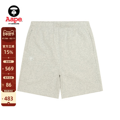 Aape刺绣简约潮流休闲短裤