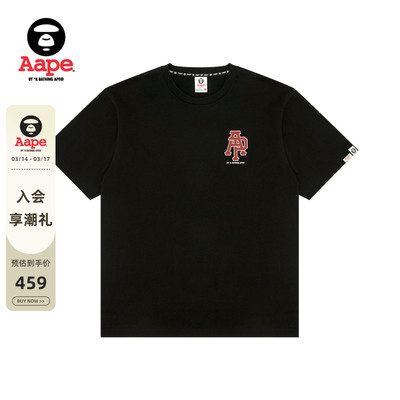 Aape迷彩猿人图案字母印花T恤