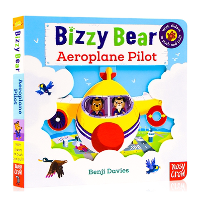 Bizzy Bear 小熊很忙系列 Aeroplane Pilot 忙碌的飞行员 英文原版纸板机关操作书游戏书 0-3-6岁儿童英语启蒙 Benji Davies