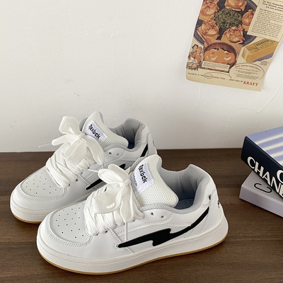 闪电面包鞋国潮男女休闲厚底板鞋