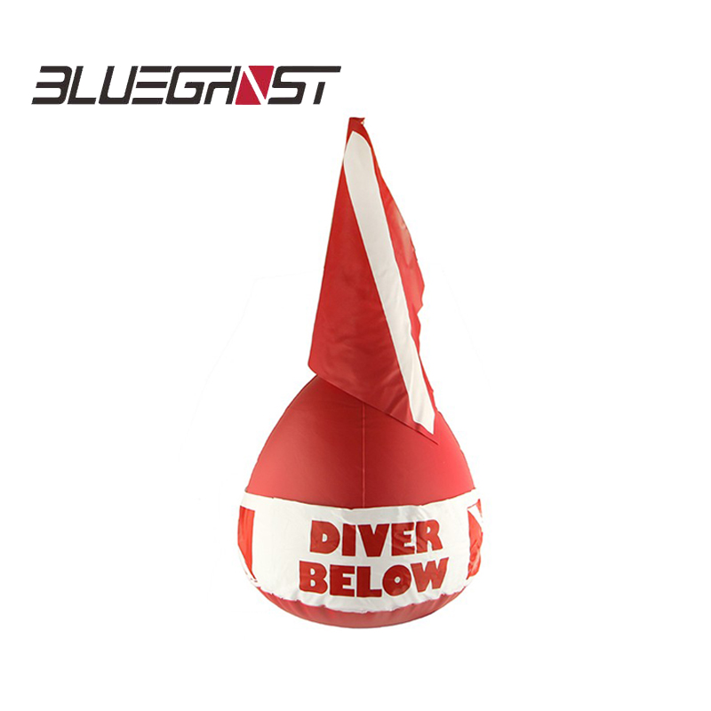 Blueghost 潜水员标志浮球 球型水面信号充气浮标 球形警示潜水旗