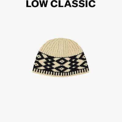 纯原单现货lowclassic韩国新款冷帽迪丽热巴同款拼色针织毛线帽子