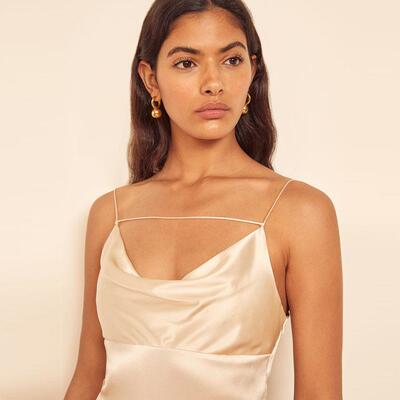 纯原单realisationpar现货N#Ref真丝吊带连衣裙礼服夏季法式复古