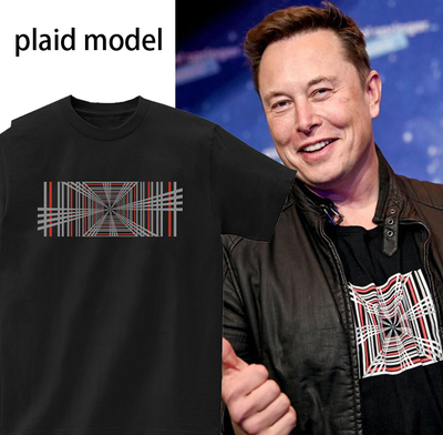 埃隆·马斯克 Elon Musk 同款特斯拉Plaid Model 圆领短袖纯棉T恤
