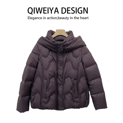 戈美短款连帽鹅绒服冬季加厚保暖