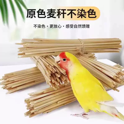 8玖-鹦鹉啃咬玩具天然麦秆小麦杆子消耗宠物用品鸟用具玄凤牡丹