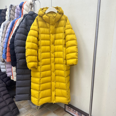 韩版2025冬季新款羽绒服女长款排骨泡芙连帽宽松显瘦加厚过膝外套