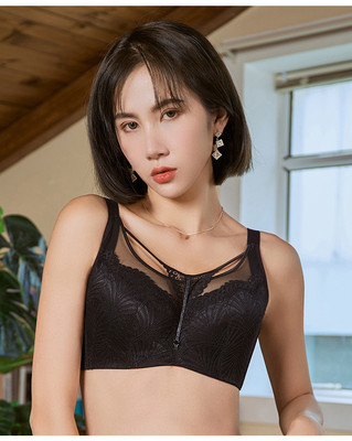 全罩杯薄款文胸大胸显小调整型记忆钢圈防下垂大码内衣矫正抹胸式