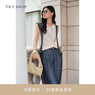 TKYSHOP带披肩无袖针织衫