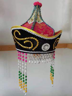 蒙古族头饰蒙古舞蹈表演帽子蒙古袍配饰民族儿童成人藏族帽子男女