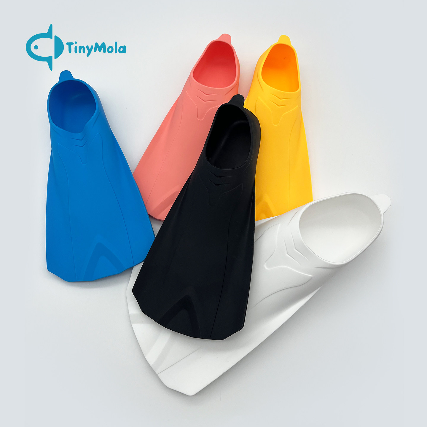 TinyMola 潜水脚蹼硅胶短款蛙鞋成人青少年浮潜游泳训练专业装备