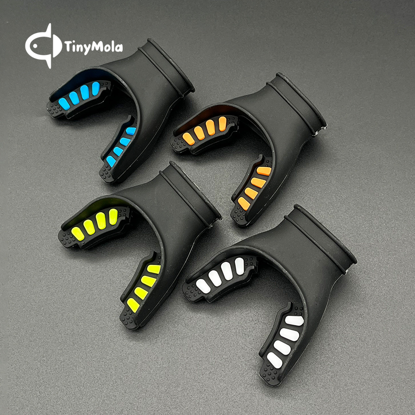 TinyMola潜水咬嘴呼吸管用浮潜咬胶硅胶通用水肺深潜调节器二级头
