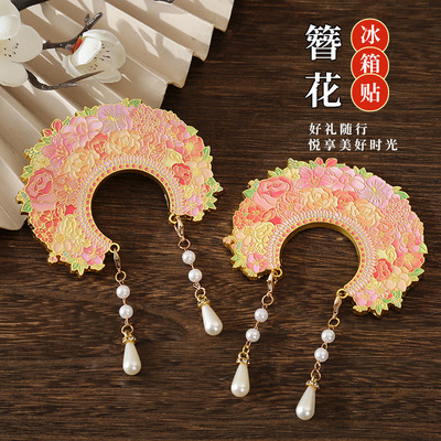 中国城市福建泉州簪花发饰冰箱贴