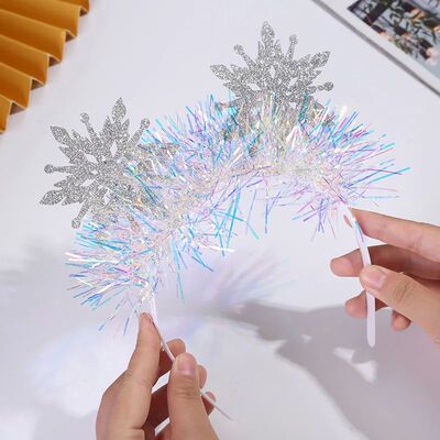 Christmas Decorations White Snowflake Shape Sequin Decorativ