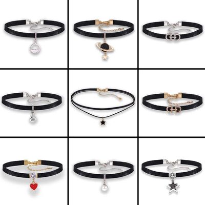 Summer Necklace Small Black Rope Fresh Short Neck Collar Bon