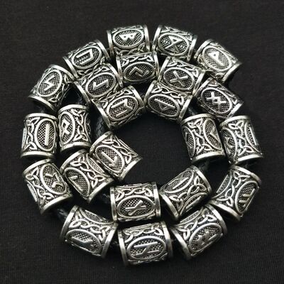24pcs/bag Metal Tubes Viking Hair Braids Beard Dreadlock Bea