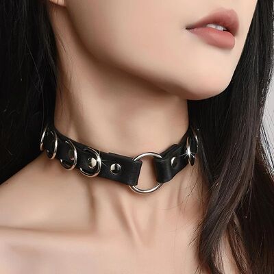 Fashion Punk Gothic Leather Collar Necklace Party Halloween