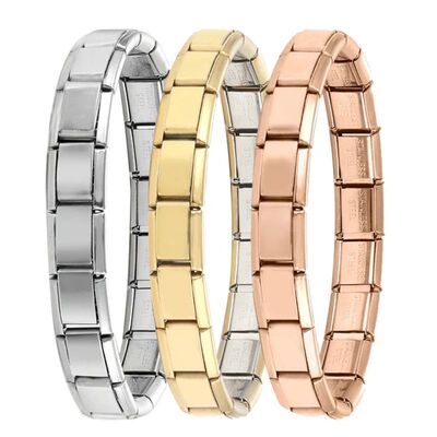 Fashion Stainless Steel Italian Elastic Charm Bracelet 9mm W