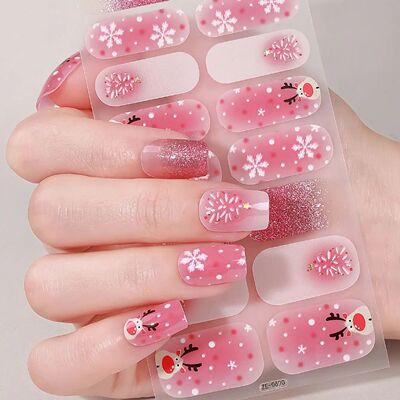 16tips Christmas Baking-Free Nail Stickers Winter Snowflake