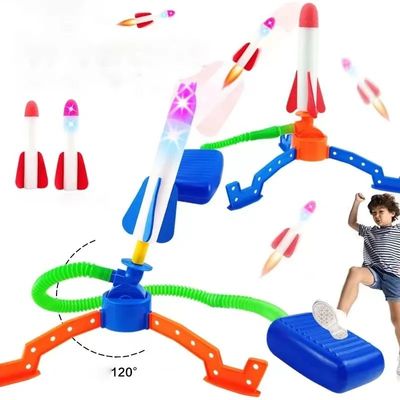 Rocket launcher toy flying foam rocket pedal pump children's