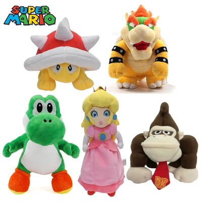Super Mario Bros Plush Toys Doll Bowser Yoshi Peach Donkey K