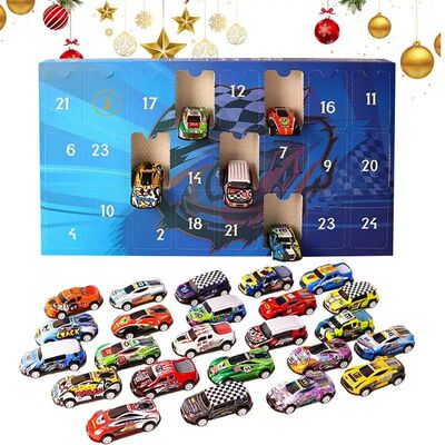 Christmas Advent Calendar Car Toys 24pcs Alloy Race Car Toys