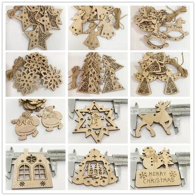 10PCS Wooden Angel Shape Cutouts Crafts Blank Wood Hanging O