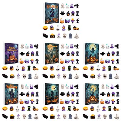Halloween Advent Calendar with 24Pcs Resin Figurines Hallowe