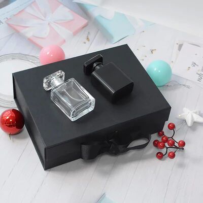 1 Set 23cm Luxury Ribbon Gift Box with Lafite Grass Bronzing