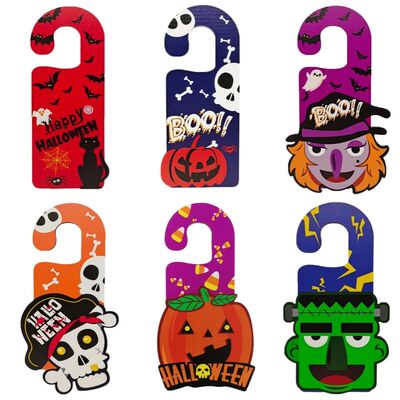 Halloween Door Sign Pendant Wooden Door Knob Hanging Ornamen